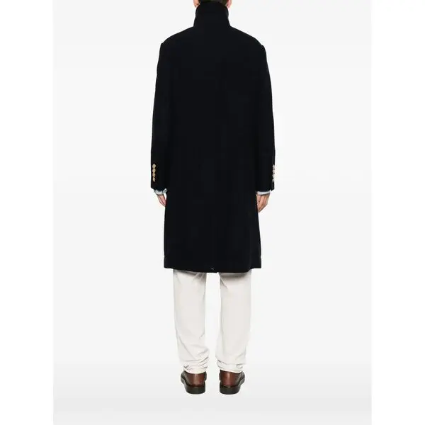 Brunello Cucinelli Cashmere Double-breasted Overcoat - Blue