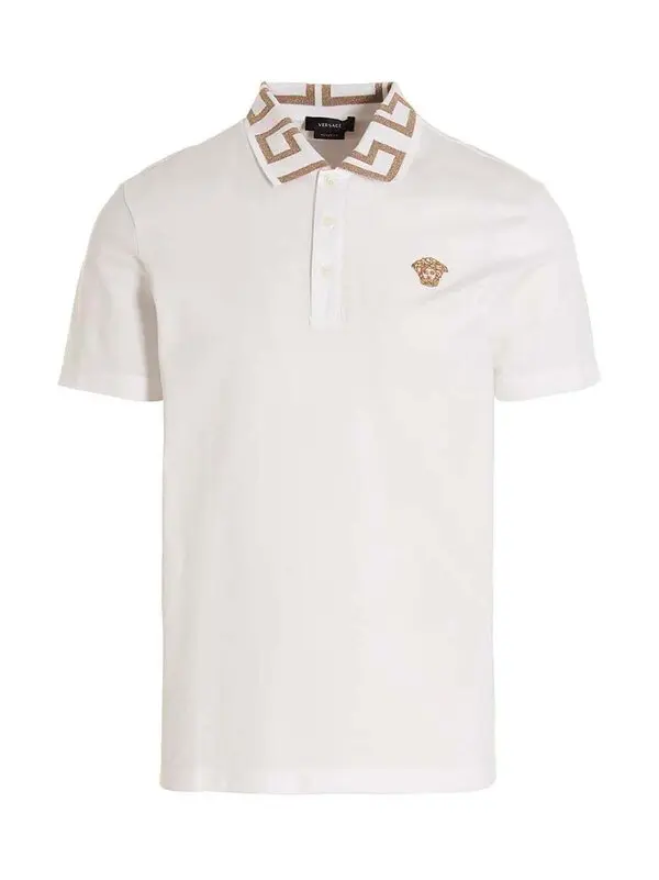Versace Greca' Polo Shirt - White