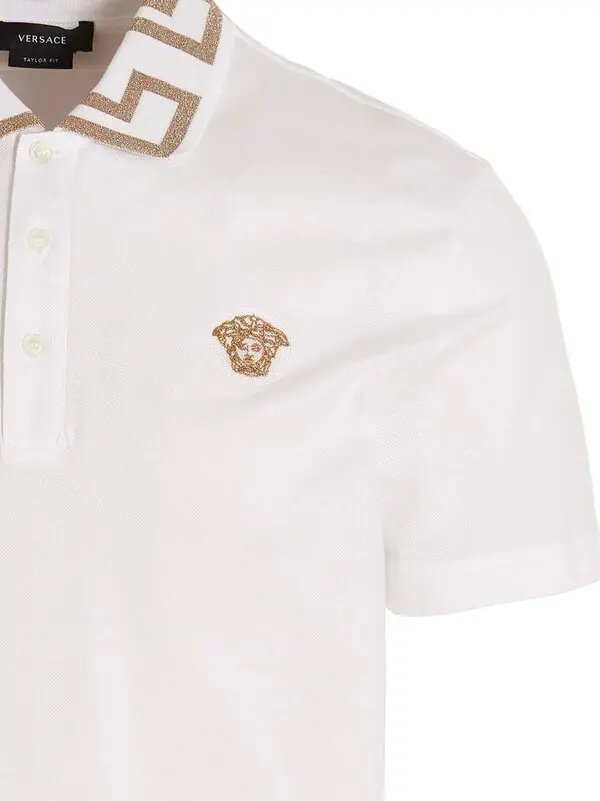 Versace Greca' Polo Shirt - White