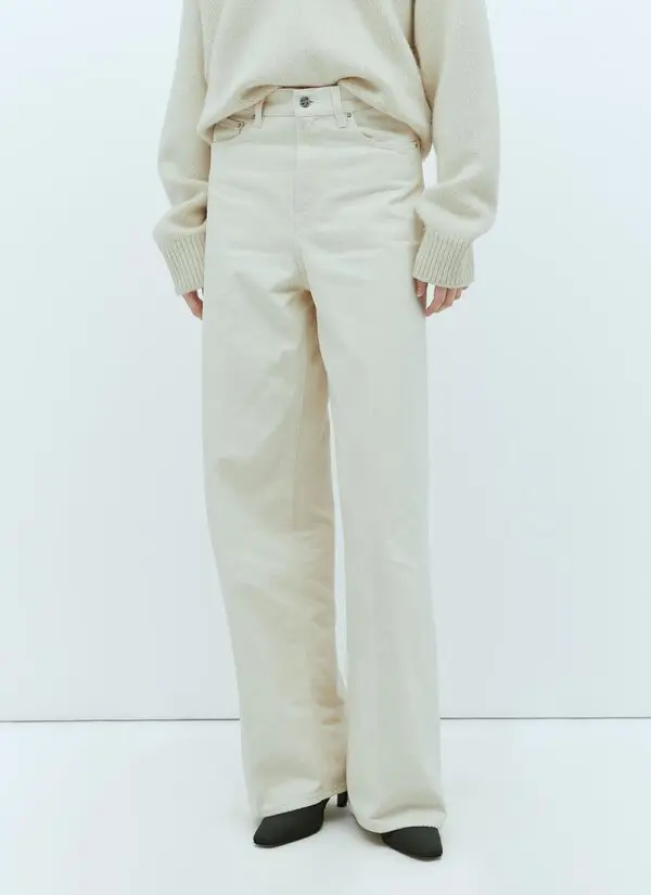TOTEME Wide Leg Jeans - Cream