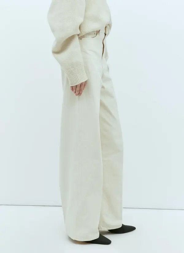 TOTEME Wide Leg Jeans - Cream