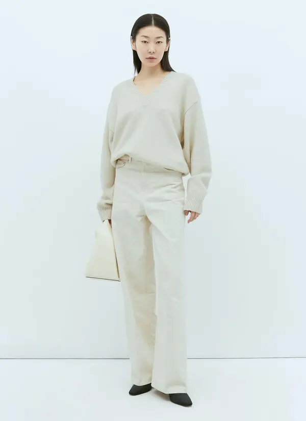 TOTEME Wide Leg Jeans - Cream