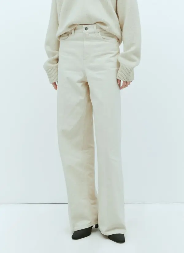 TOTEME Wide Leg Jeans - Cream