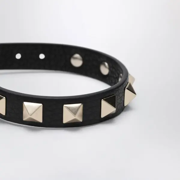 Valentino Garavani Leather Rockstud Bracelet - Black