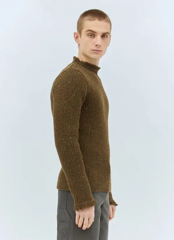 Burberry Fringed Wool Sweater - Brown