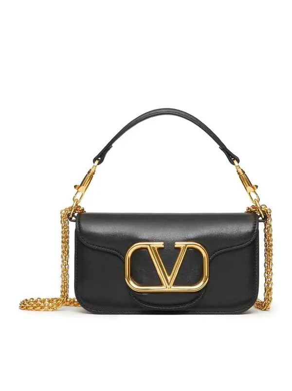 Valentino Garavani Calfskin Locò Small Shoulder Bag - Black