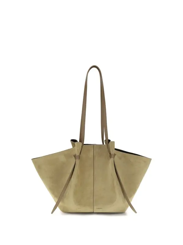 Yuzefi Suede Leather Shoulder Bag - Cream