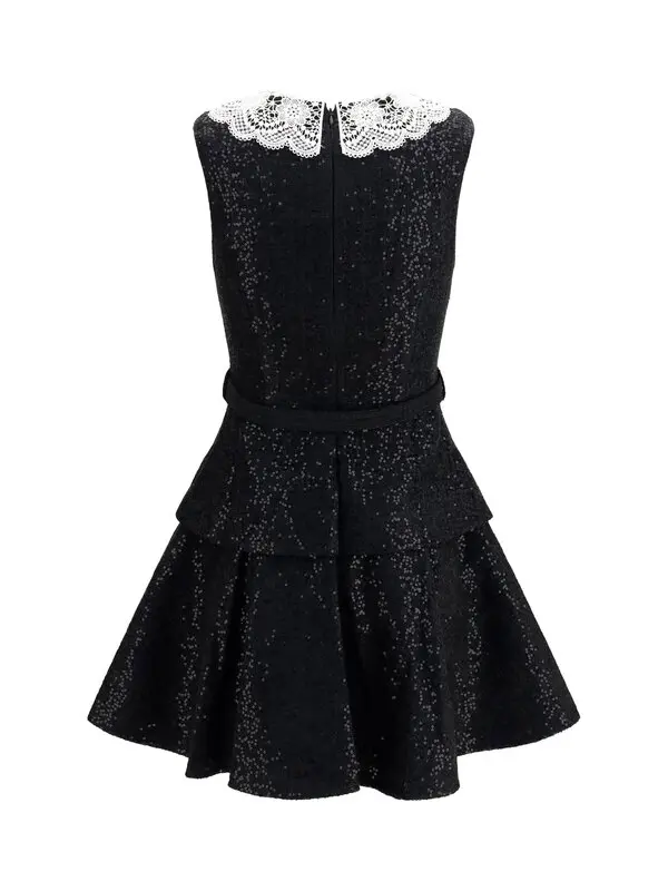 SELF-PORTRAIT Sequin Bouclé Mini Dress - Black