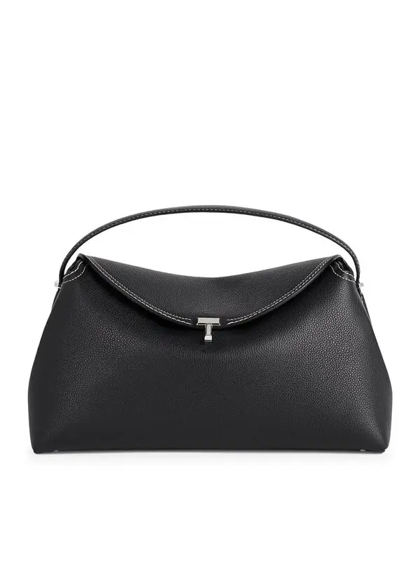 TOTEME T-lock Bag In Embossed Leather - Black