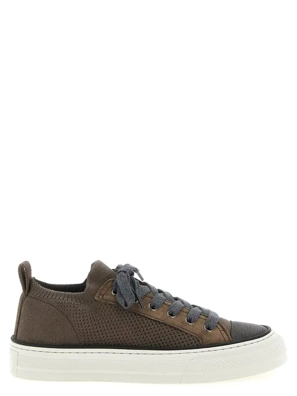 Brunello Cucinelli Monile Knit Sneakers - Brown