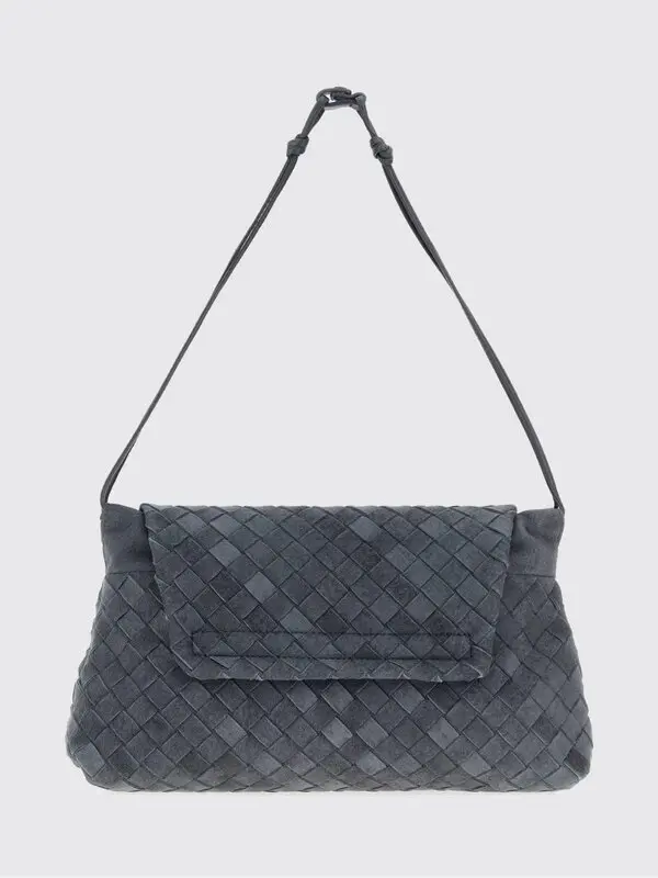 Bottega Veneta Woven Suede Giorno Bag - Gray