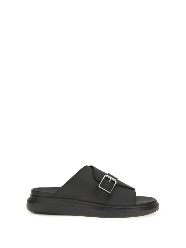 Alexander McQueen Buckle Slide Sandals - Black