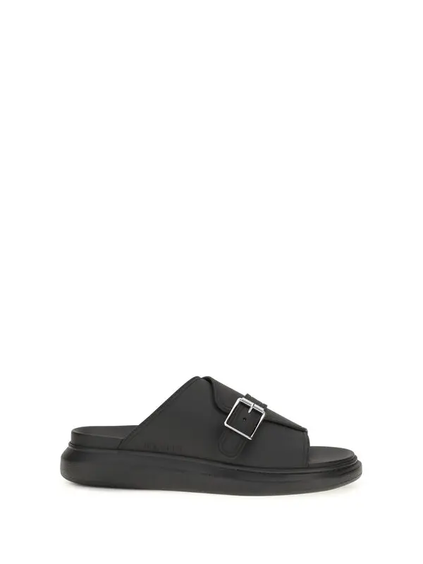 Alexander McQueen Buckle Slide Sandals - Black