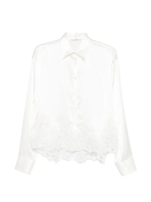 ERMANO SCERVINO Ermanno Scervino Lace Trim Silk Shirt