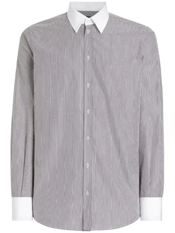 Dolce & Gabbana Striped Cotton Shirt - Gray