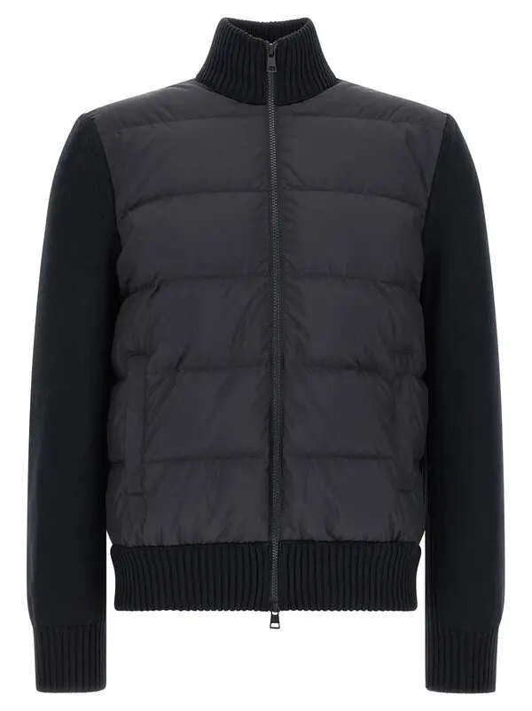 Moncler Two-material Cardigan - Blue