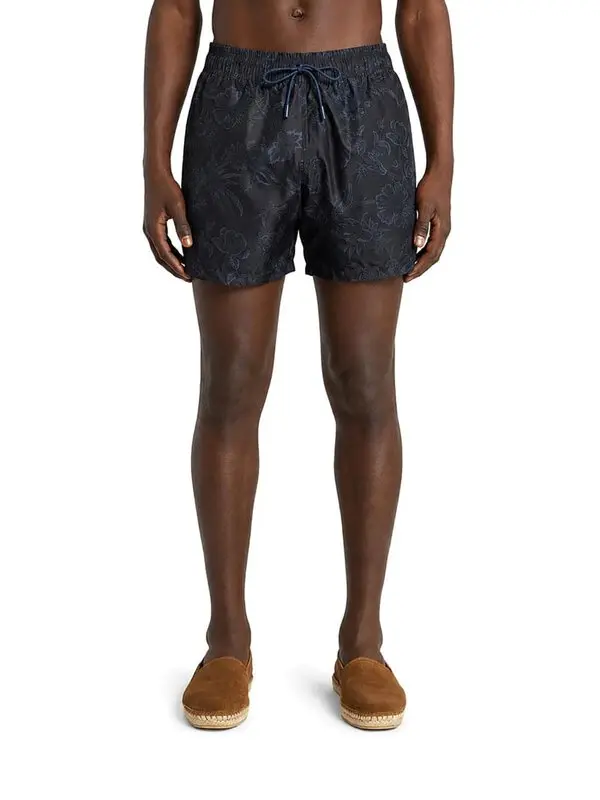 Etro Floral Pattern Swim Shorts - Blue