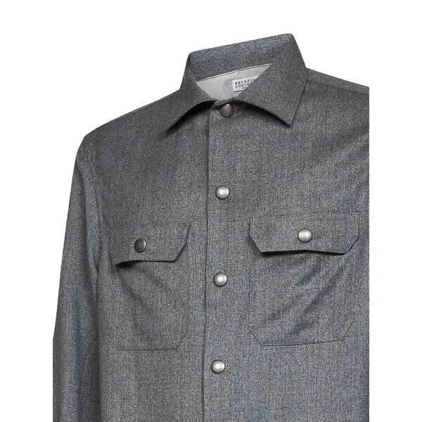 Brunello Cucinelli Grey Jackets Shirt Jackets