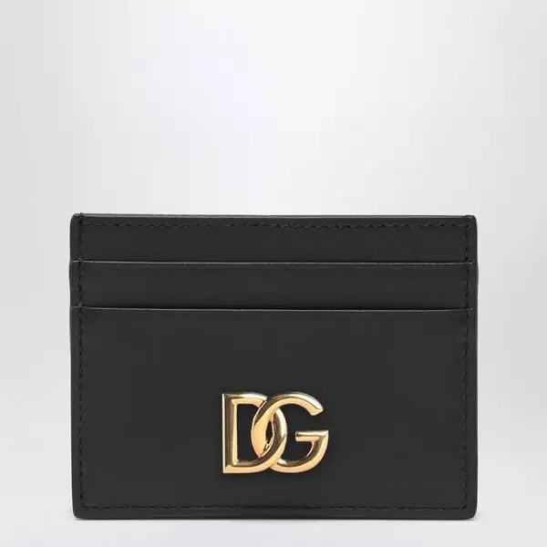 Dolce & Gabbana Leather Card Holder With Dg Logo - Black