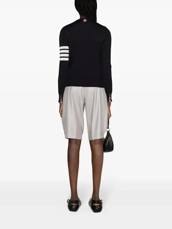 Thom Browne Wool 4-bar Relaxed Pullover - Blue