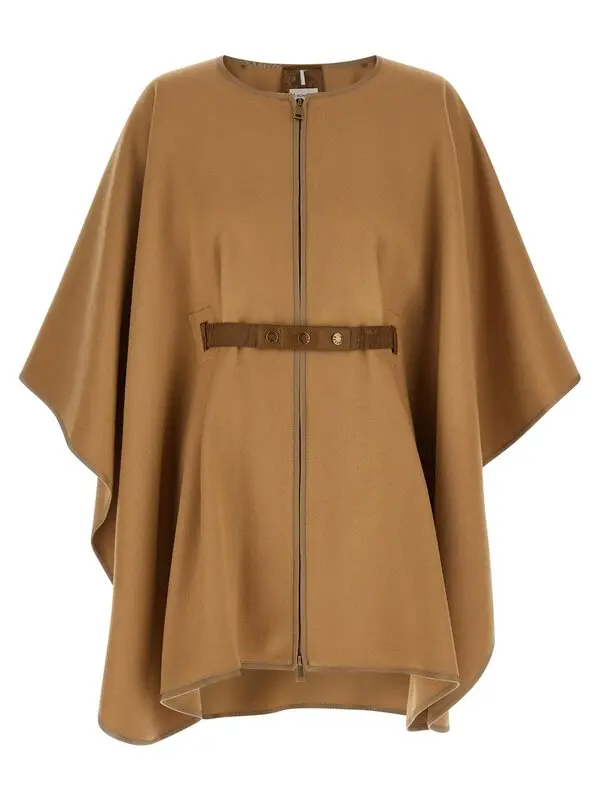 Moncler Detachable Hooded Cape - Cream