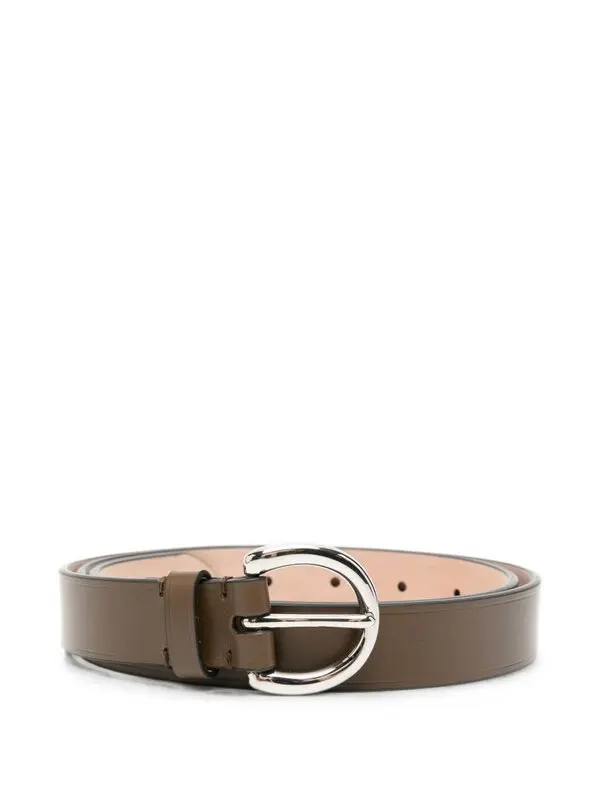 Phoebe Philo Round Buckle Leather Belt - Multicolor