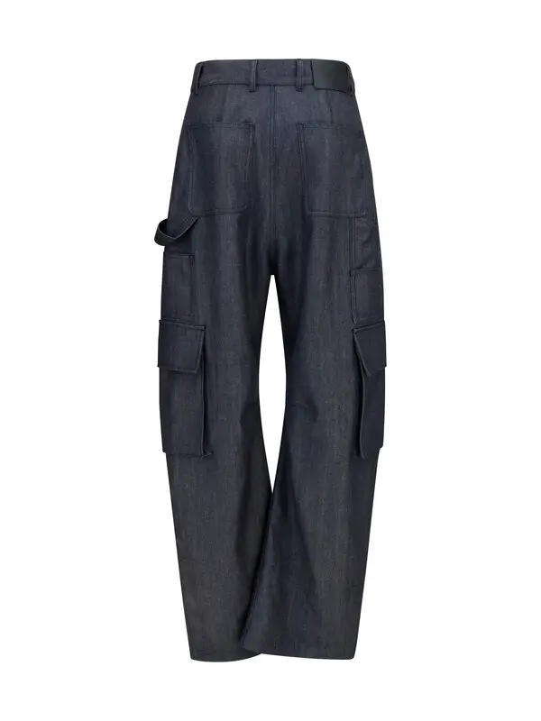Balenciaga Denim Print Cargo Pants