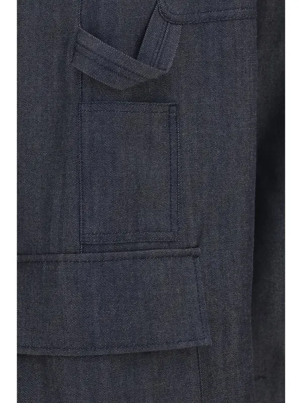 Balenciaga Denim Print Cargo Pants