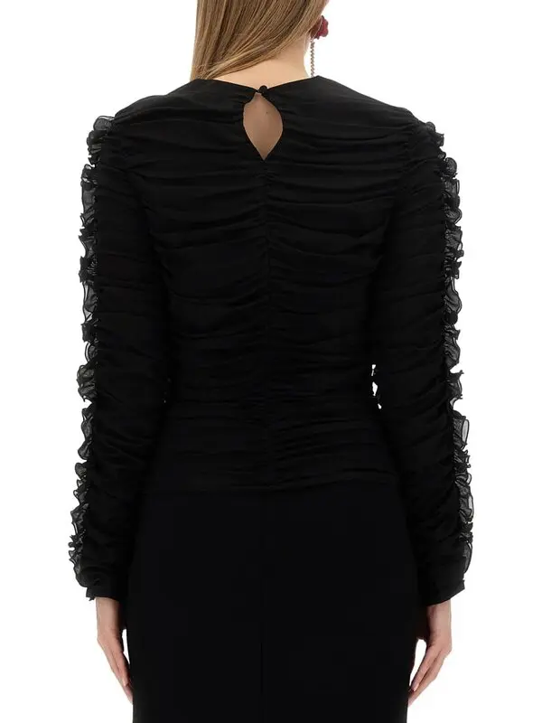 Magda Butrym Ruched Long Sleeve Top