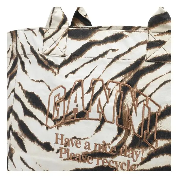 GANNI Xxl Zebra Tote