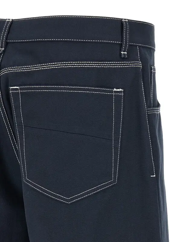 Fendi Cotton Canvas Cargo Bermuda Shorts - Blue
