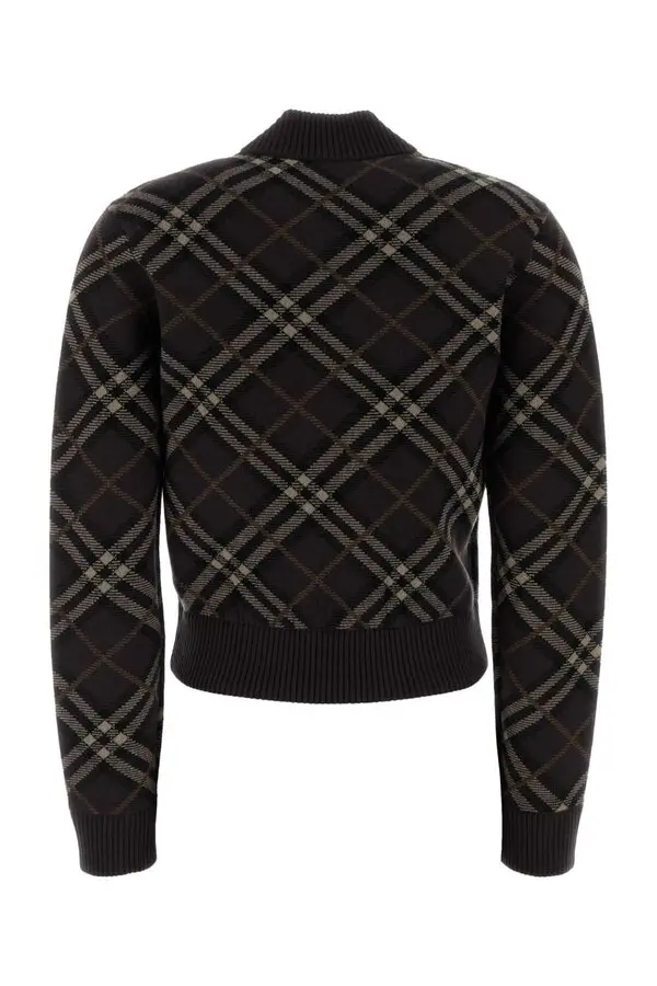 Burberry Embroidered Stretch Wool Blend Cardigan - Multicolor