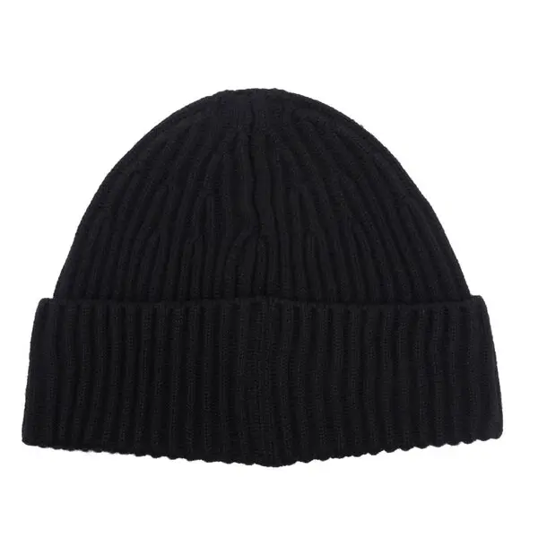 Stone Island Logo Beanie - Black