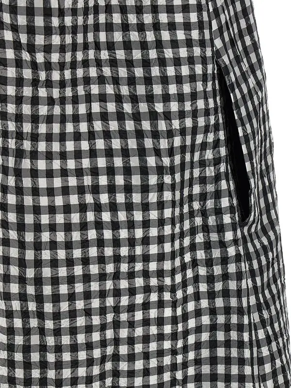 GANNI Crinkled Check Long' Dress