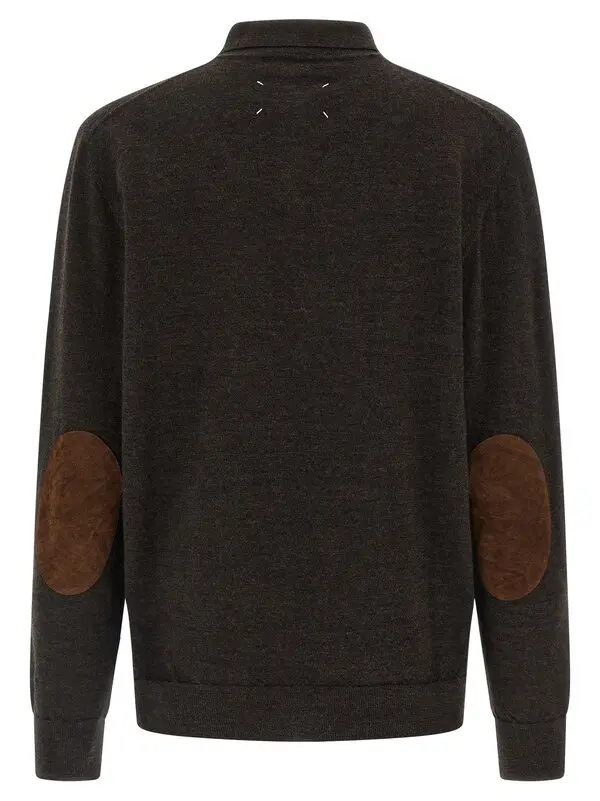 MAISON MARGIELA Suede Patch Polo Shirt