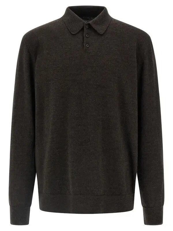 MAISON MARGIELA Suede Patch Polo Shirt