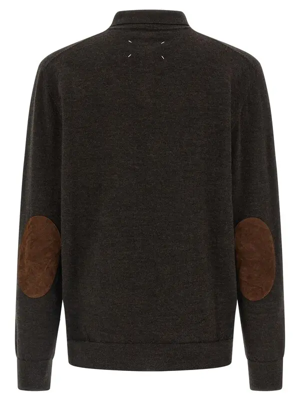 MAISON MARGIELA Suede Patch Polo Shirt