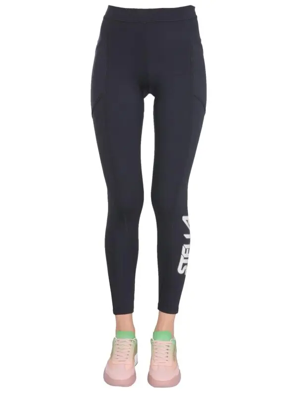 Stella McCartney Leggings With Scuba Logo - Blue