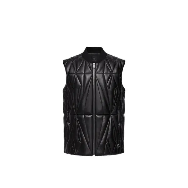 Moncler Jackets Leather Jackets - Black