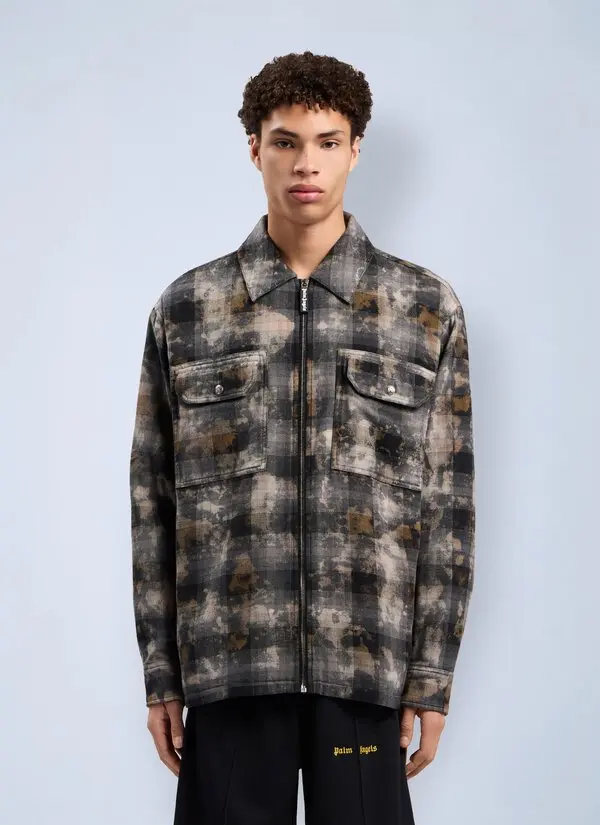 Palm Angels Curved Logo Check Overshirt