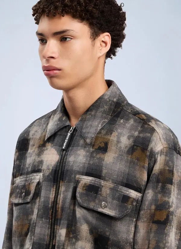 Palm Angels Curved Logo Check Overshirt
