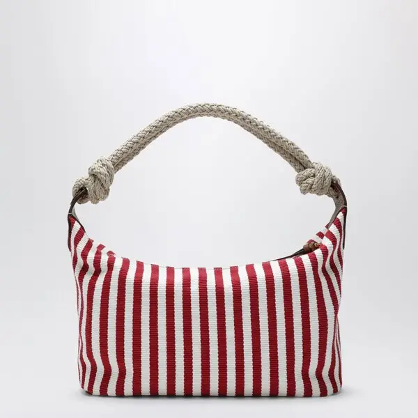 Miu Miu Ruby/cognac Striped Canvas Bag - Red