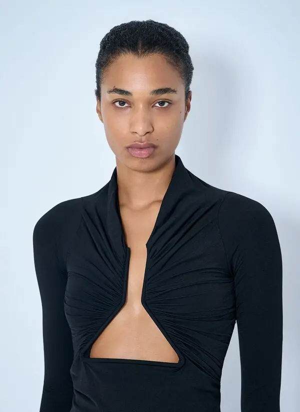 Rick Owens Jersey Ls Prong Top