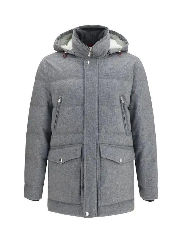Brunello Cucinelli Cashmere Down Jacket - Gray