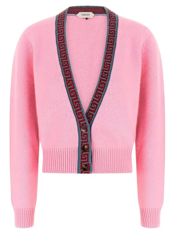 Versace Wool And Cashmere Cardigan - Pink