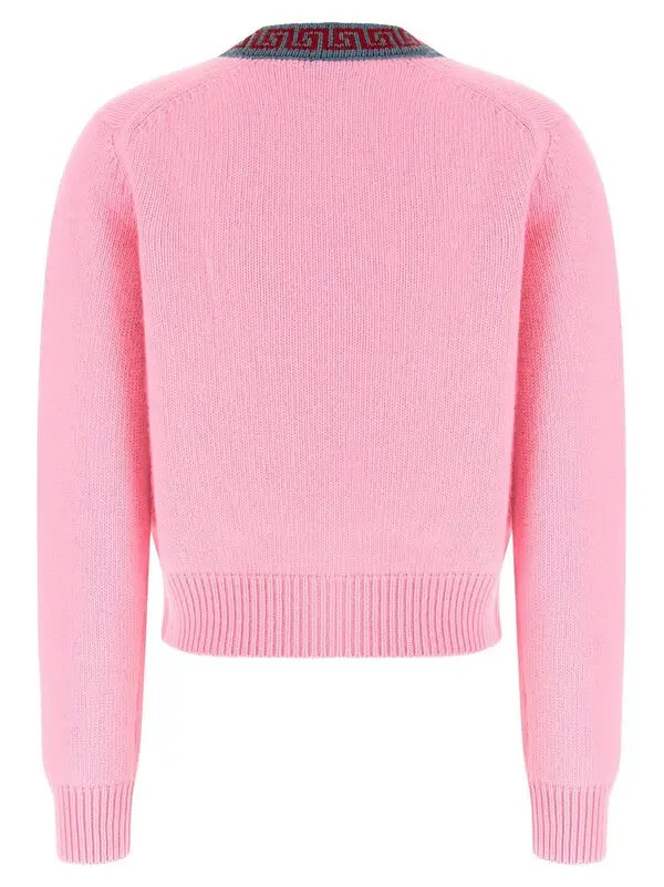 Versace Fine Knit Wool And Cashmere Cardigan