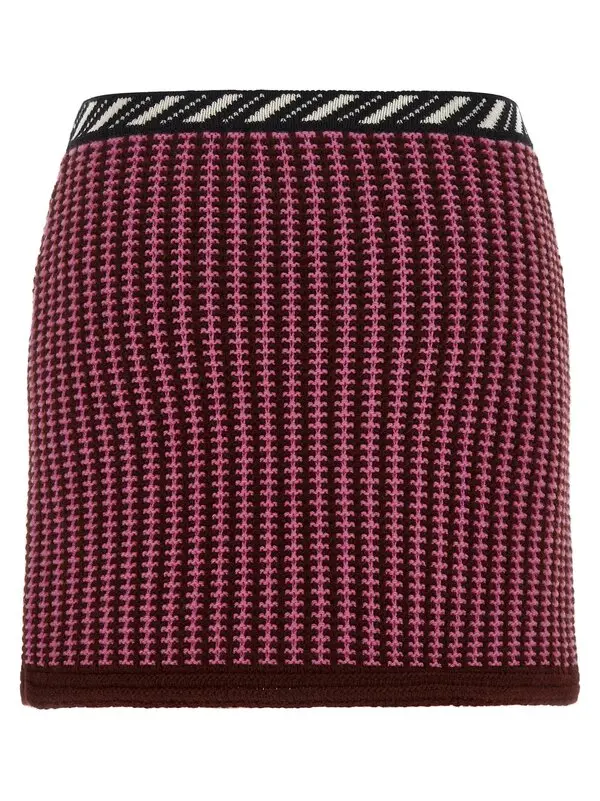 Versace Crochet Knit Skirt - Pink