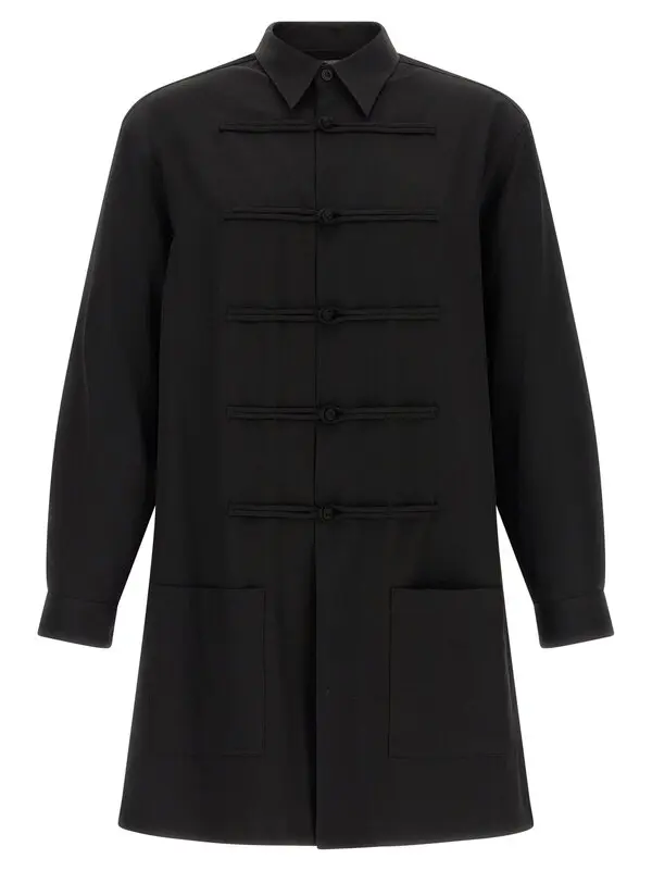 Yohji Yamamoto China Button' Shirt - Black