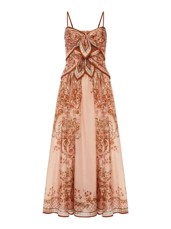 Zimmermann Aster Silk Midi Dress - Pink