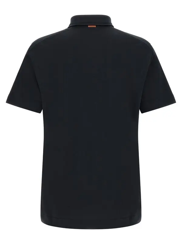 Zegna Polo Shirt With Pocket - Blue